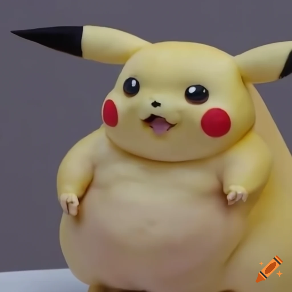Pudgy Pikachu in a hyperrealistic kitchen scene on Craiyon