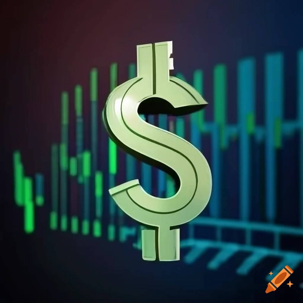 Dollar symbol floating with stock market chart in the background