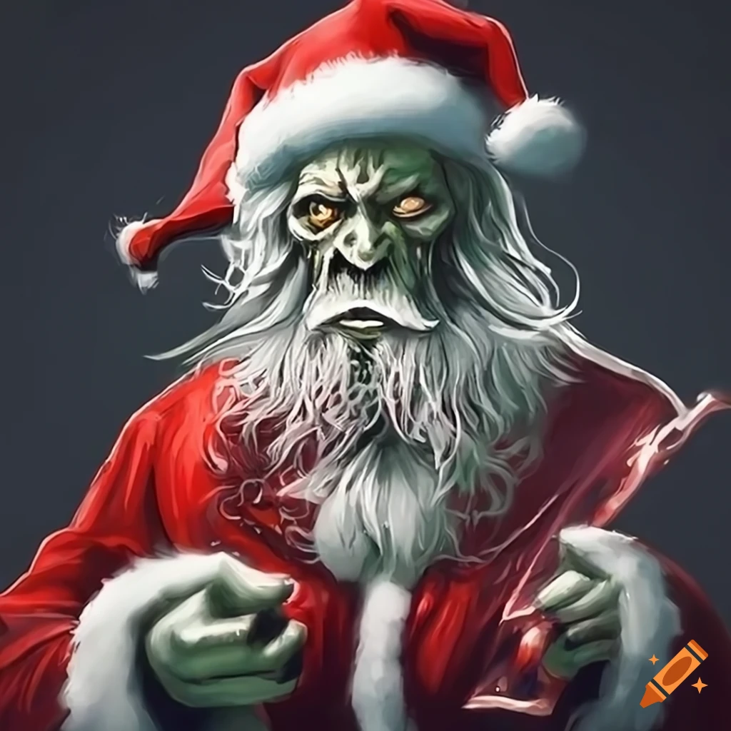 Undead santa claus on Craiyon