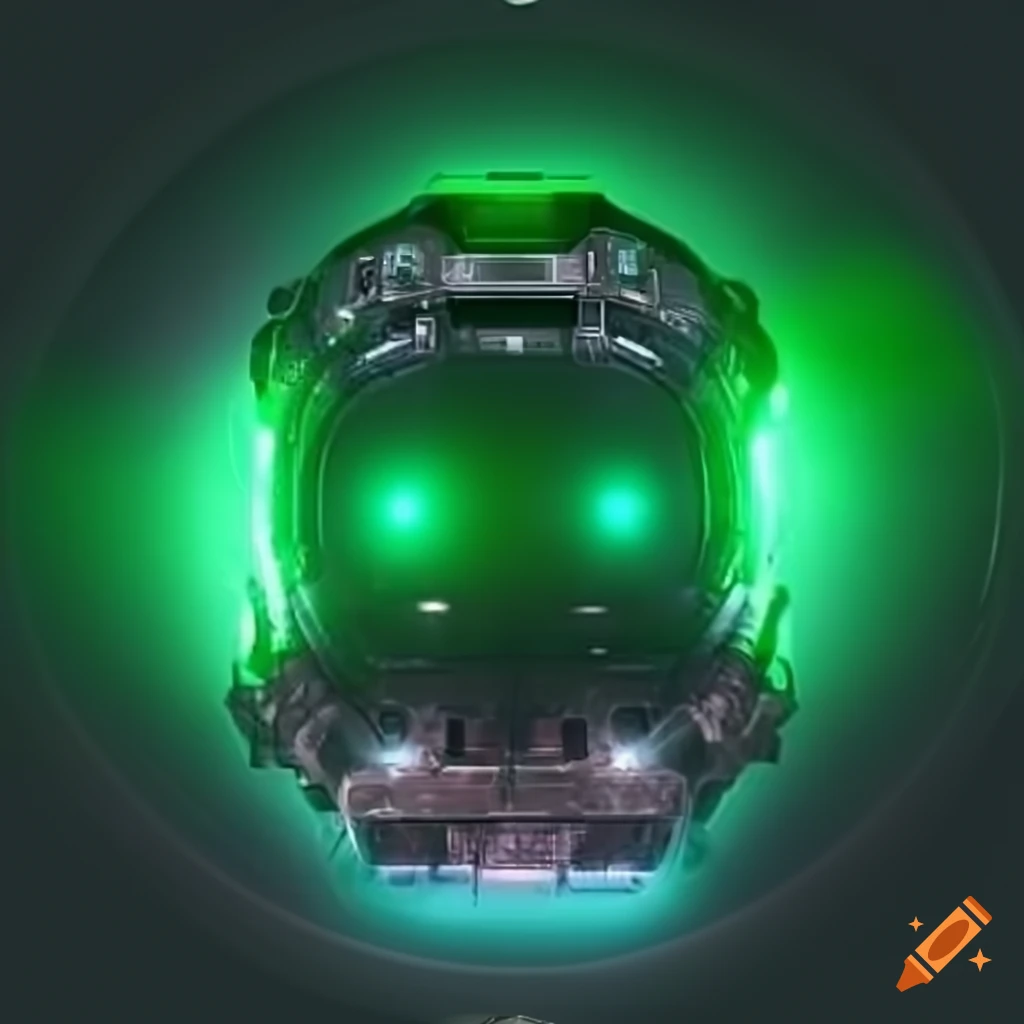 Realistic sci-fi spaceship cockpit with advanced control panels and ...