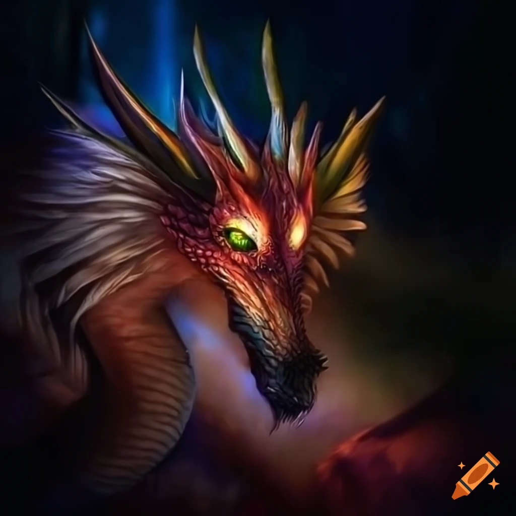 Realistic artwork of a fox dragon in serene nature on Craiyon