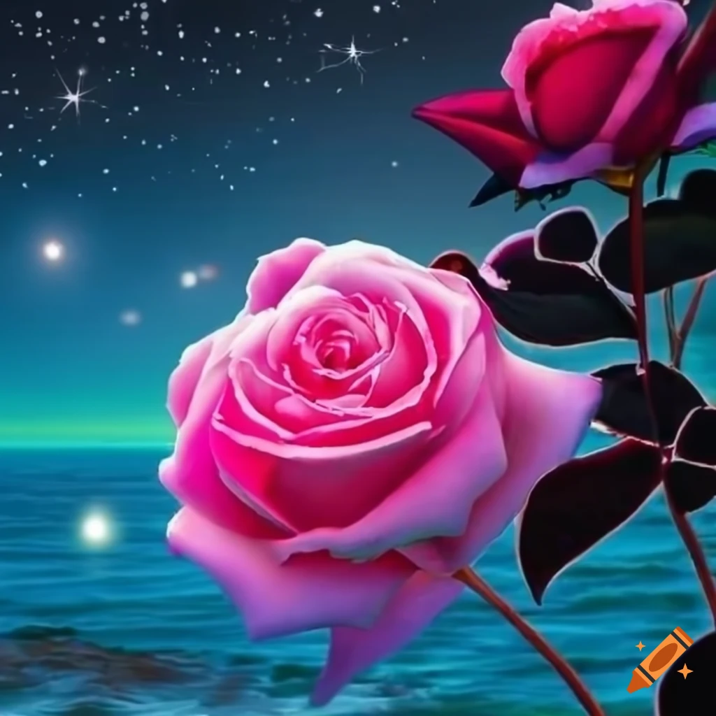 French poem about love on the beach under the starry sky