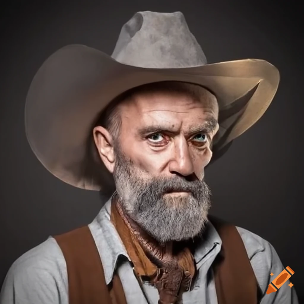 Tough-looking cowboy with a grey goatee on Craiyon