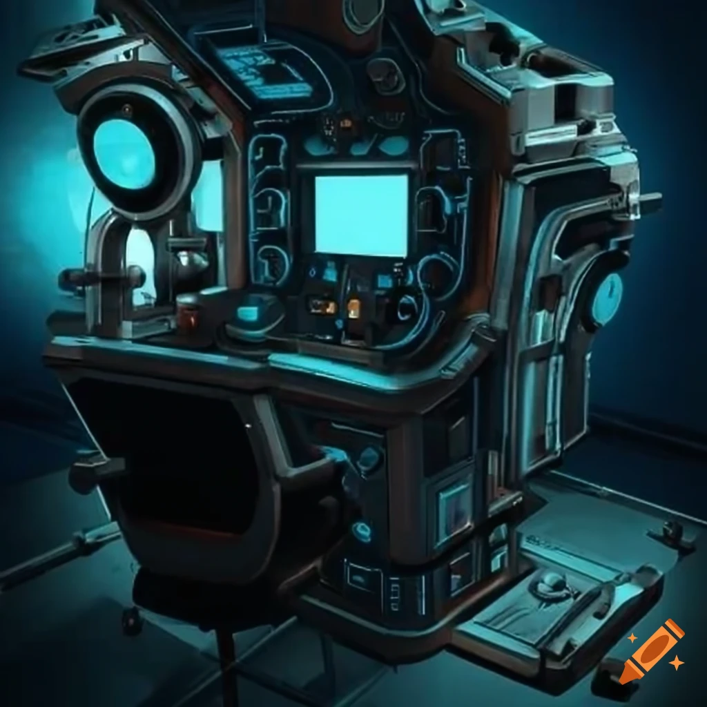 Joystick ship machine room on Craiyon