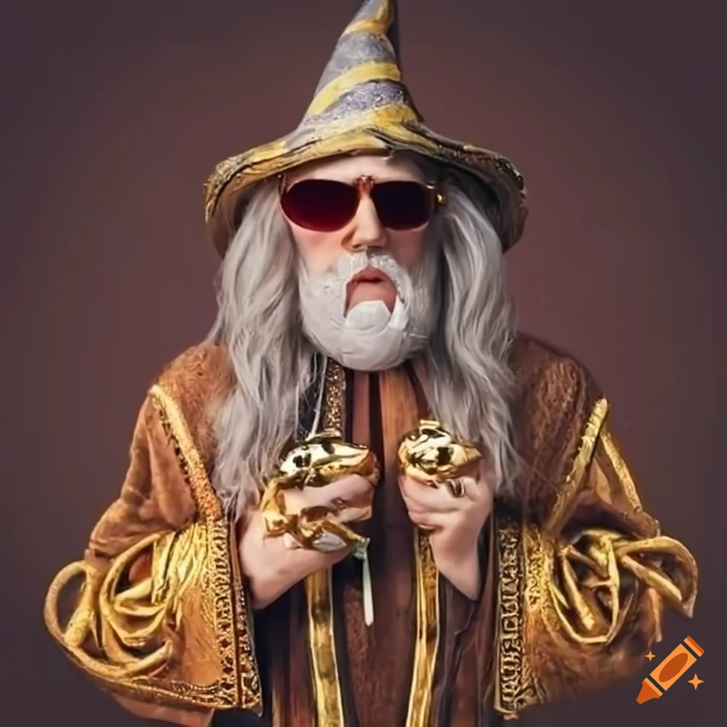 Stylish wizard in front of fried chicken restaurant on Craiyon