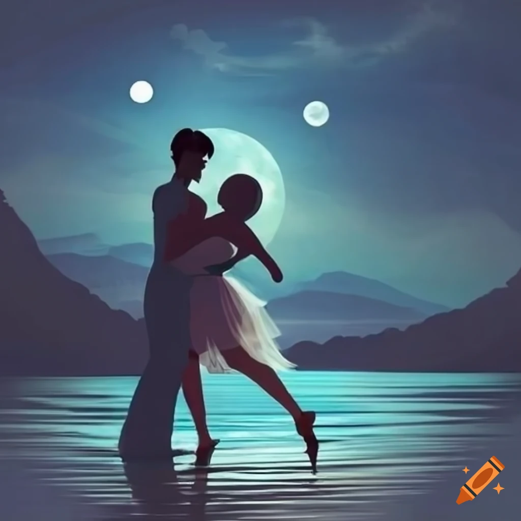 Couple dancing under the moonlight