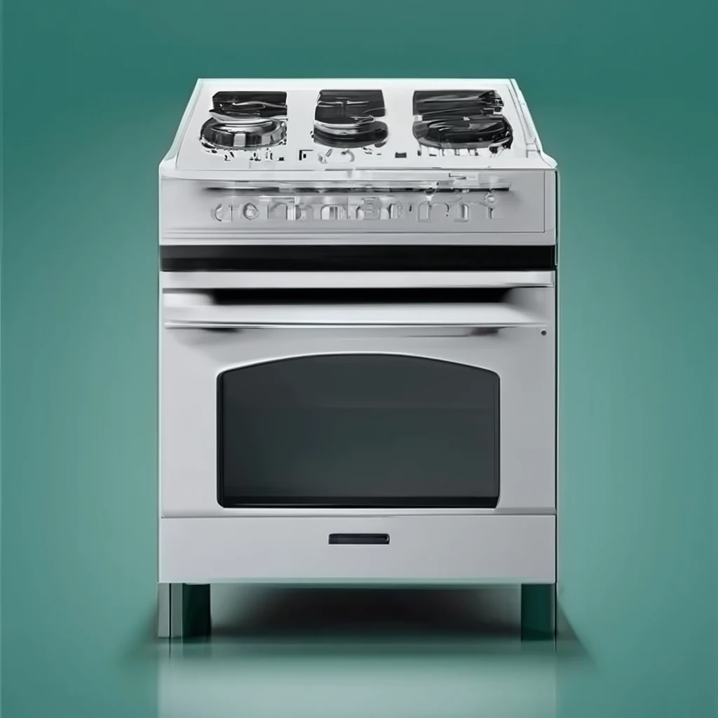 Modern, sleek electric range stove with smooth glass controls on Craiyon