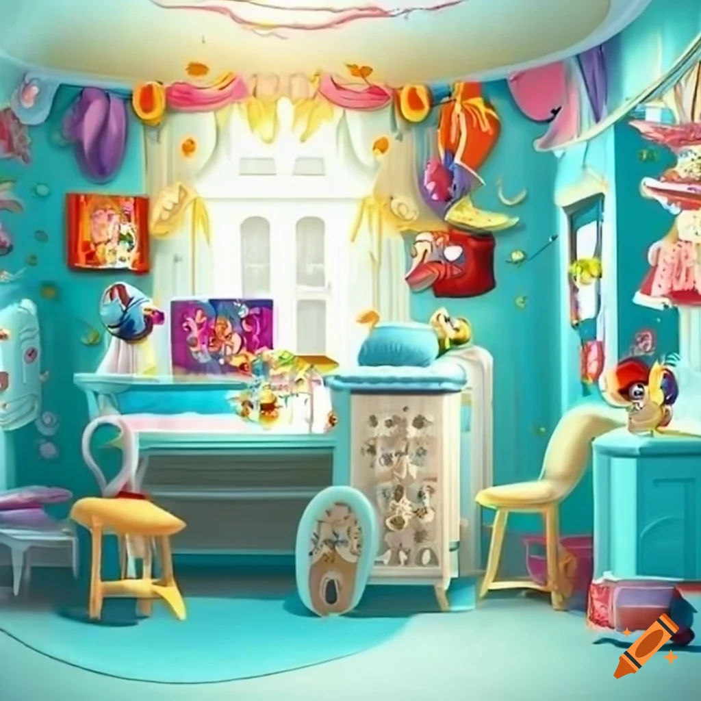 Disney-themed sewing room
