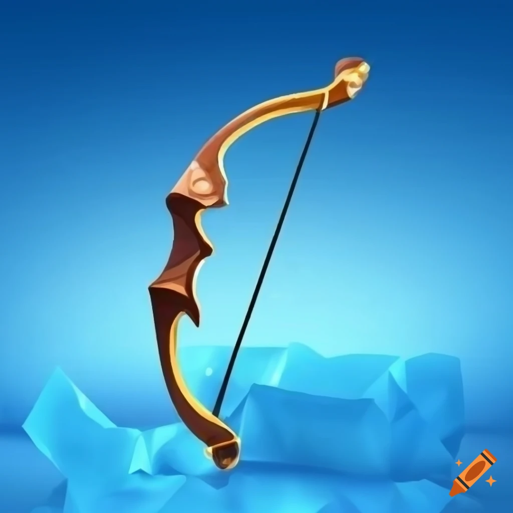 Cartoon ice longbow in 2d style