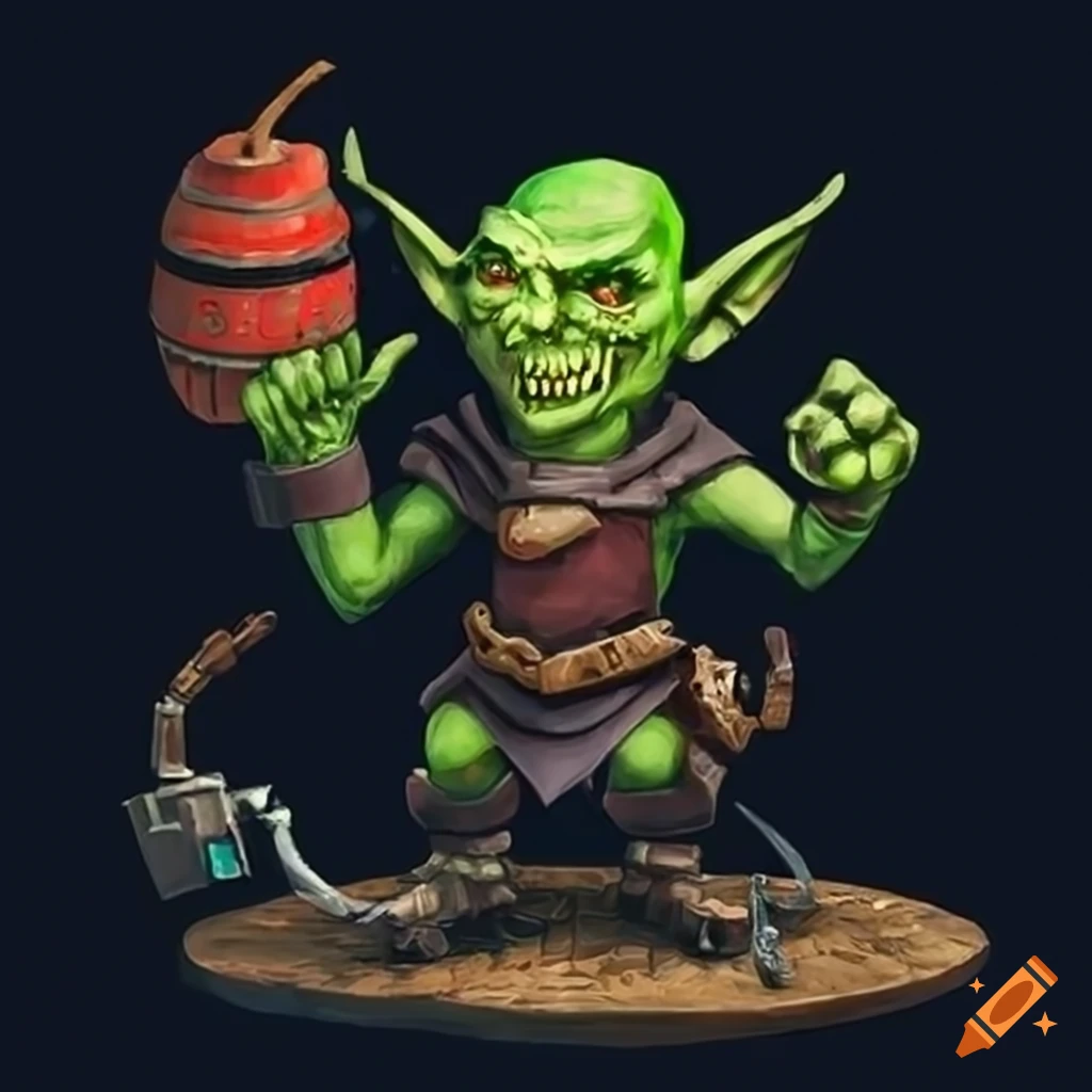 Illustration of a goblin holding a bomb with a fuse