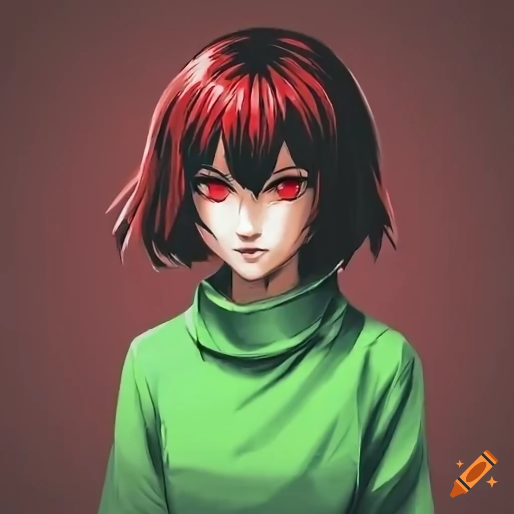 Older Chara from Undertale in a dynamic and atmospheric digital art ...