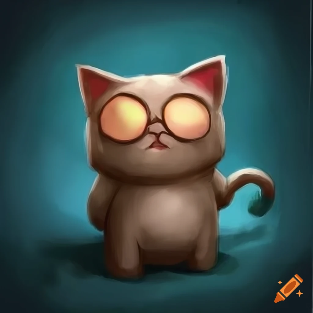 Pixel art of a cute cat golem