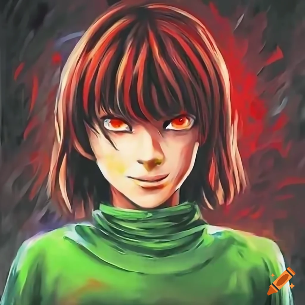 Older chara from undertale in atmospheric digital art with dynamic lighting on Craiyon