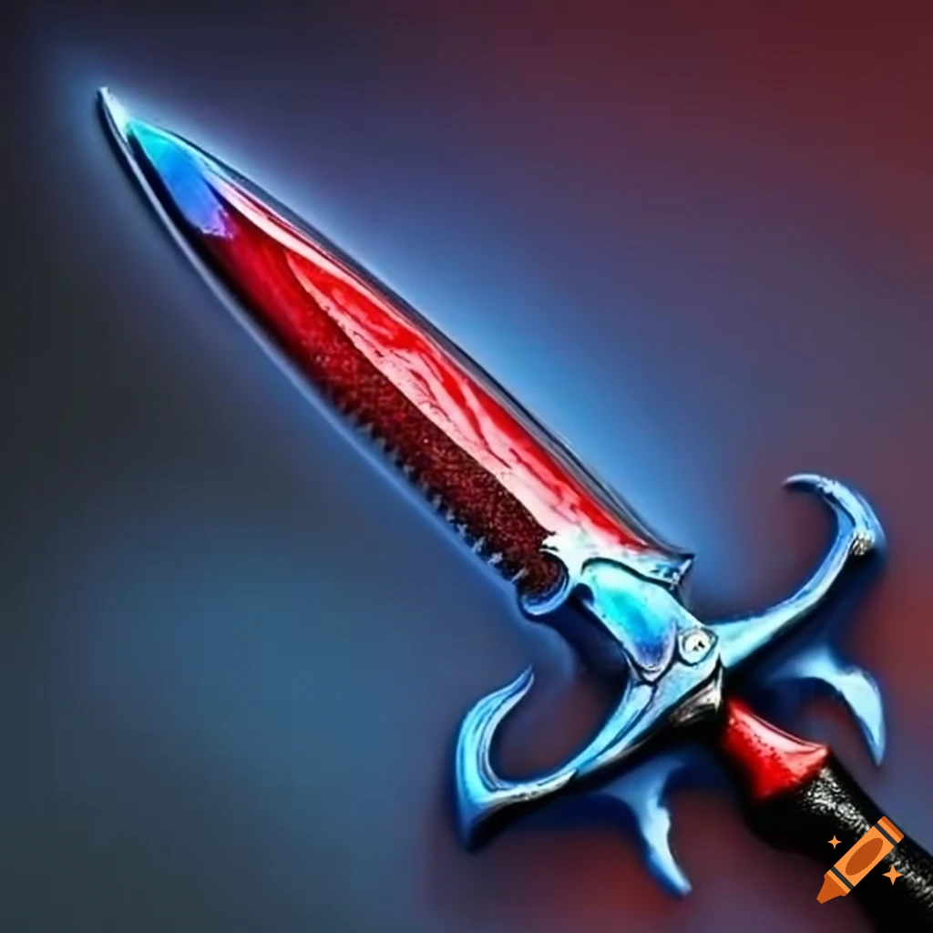 Blue and red dagger