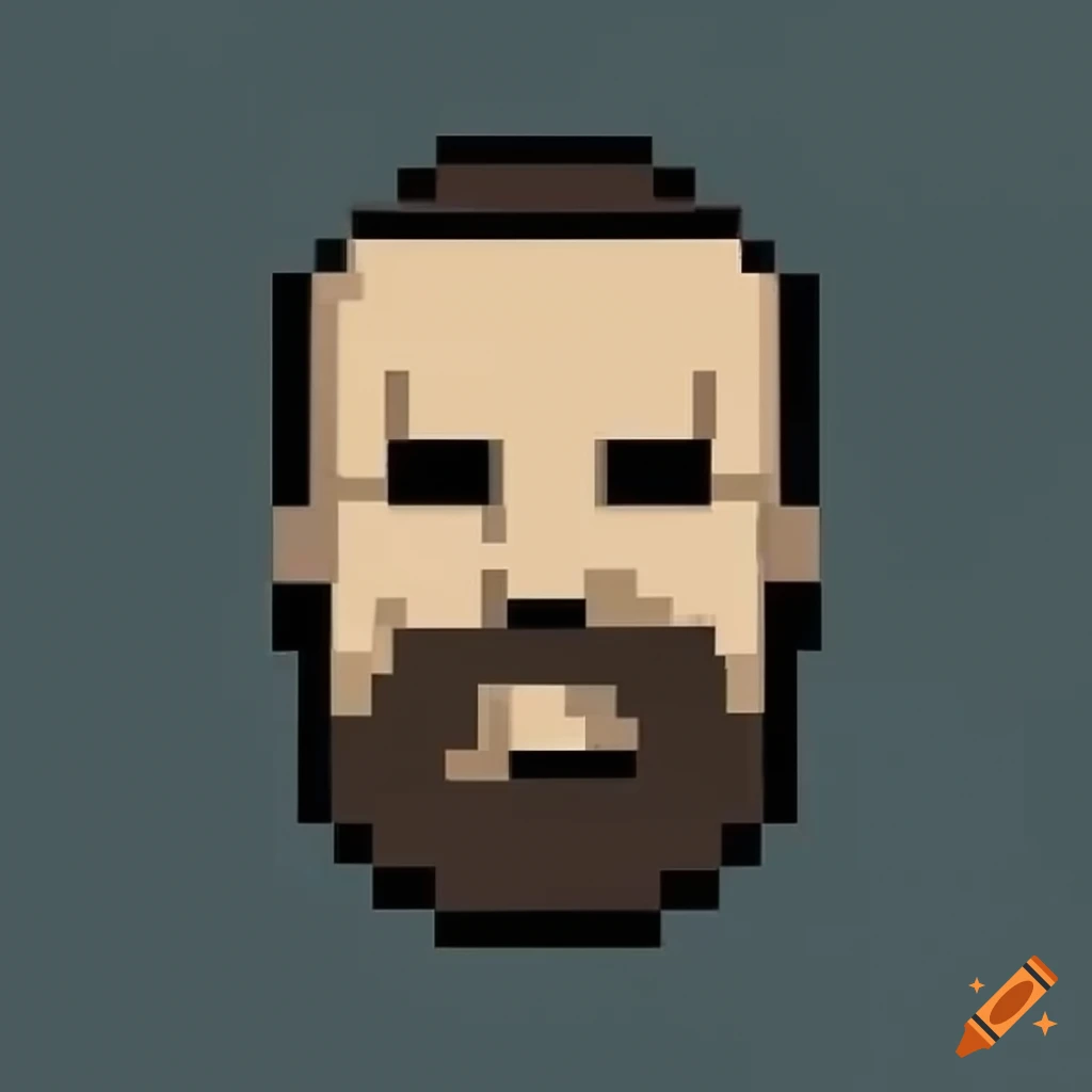 Bearded 8-bit pixelated man on Craiyon