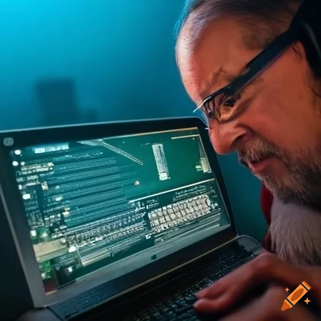 Experienced computer engineer celebrating christmas on Craiyon