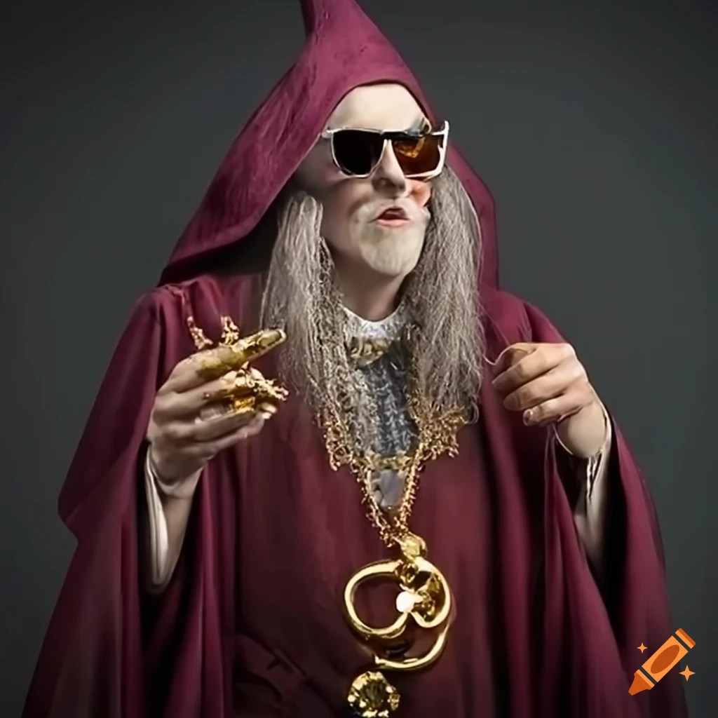 Stylish wizard in front of fried chicken restaurant on Craiyon