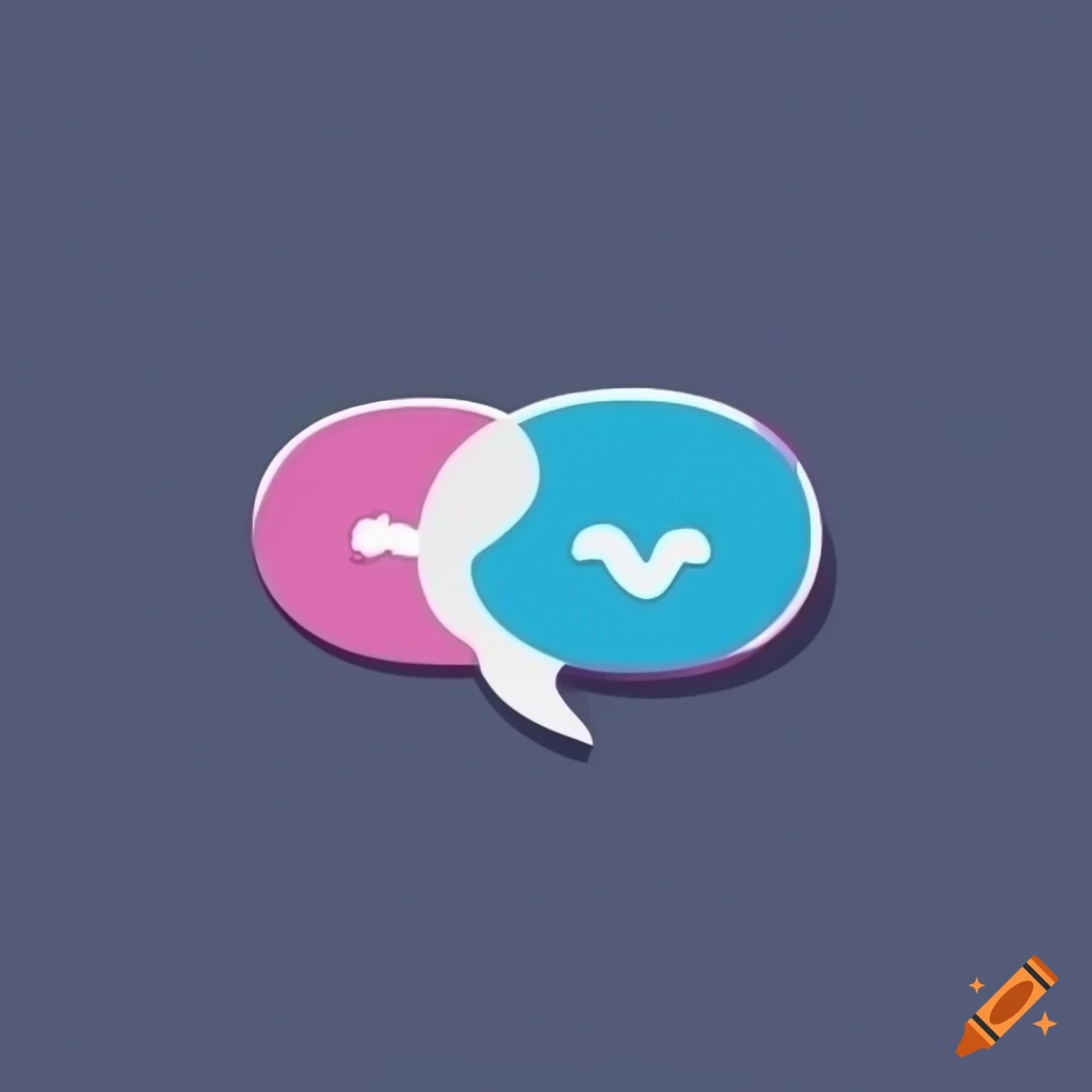 Blue and pink group chat bubbles icon