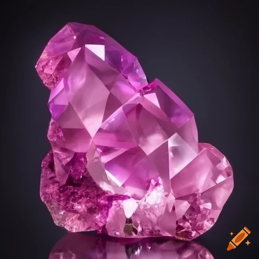 Vibrant bright pink crystal stone in high resolution on Craiyon