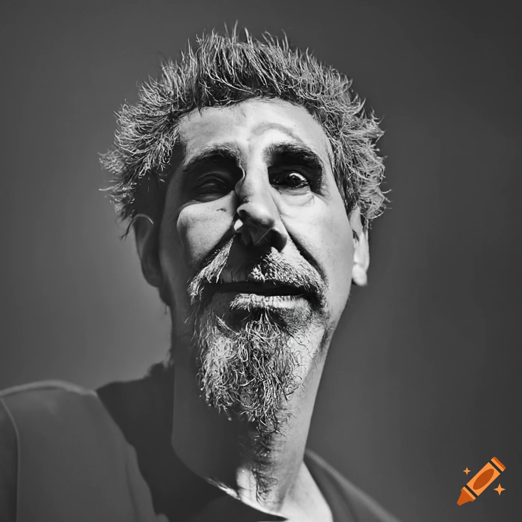 Serj tankian performing on stage with intense expression