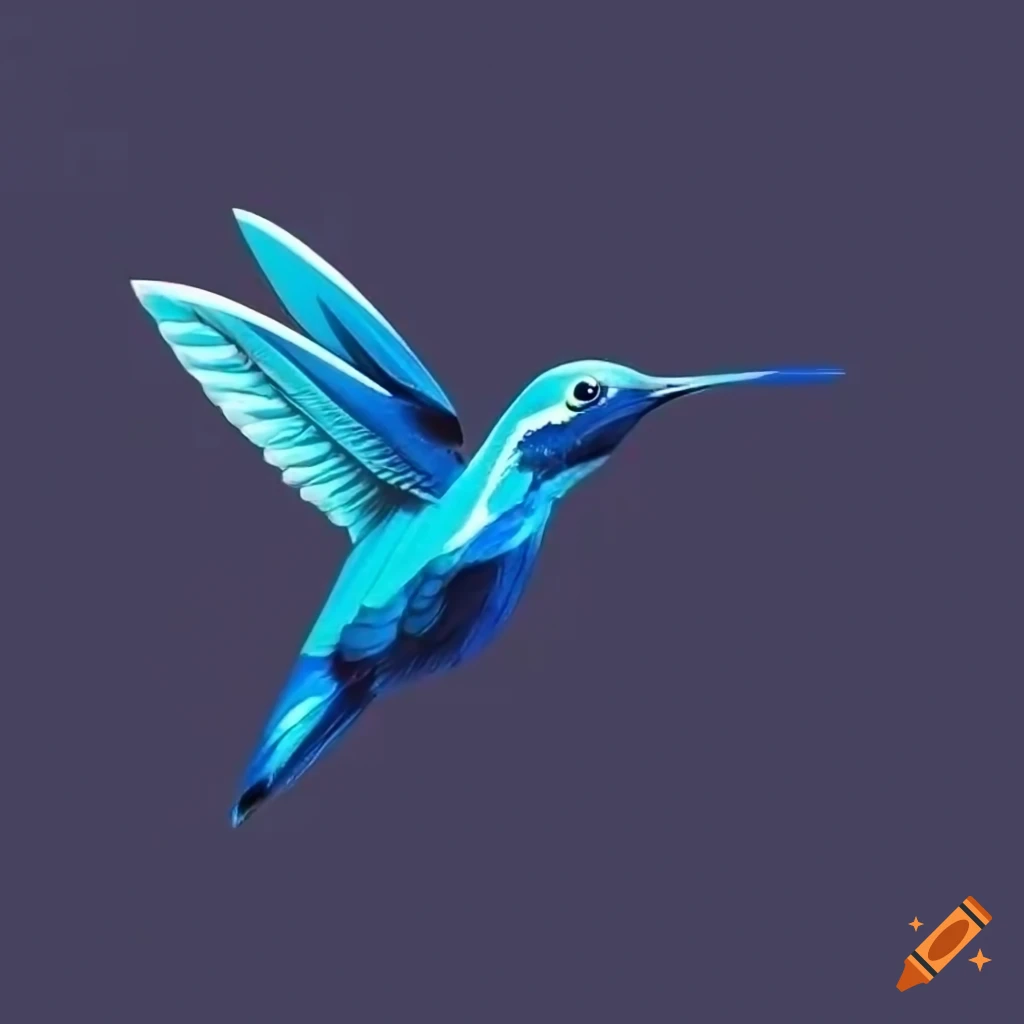 Blue hummingbird drone logo