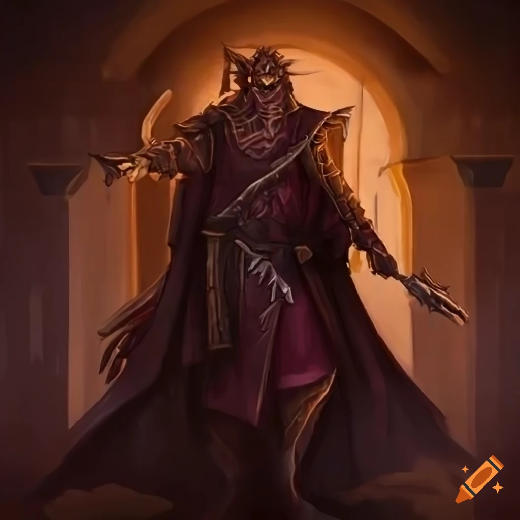 Copper dragonborn with vampiric transformation