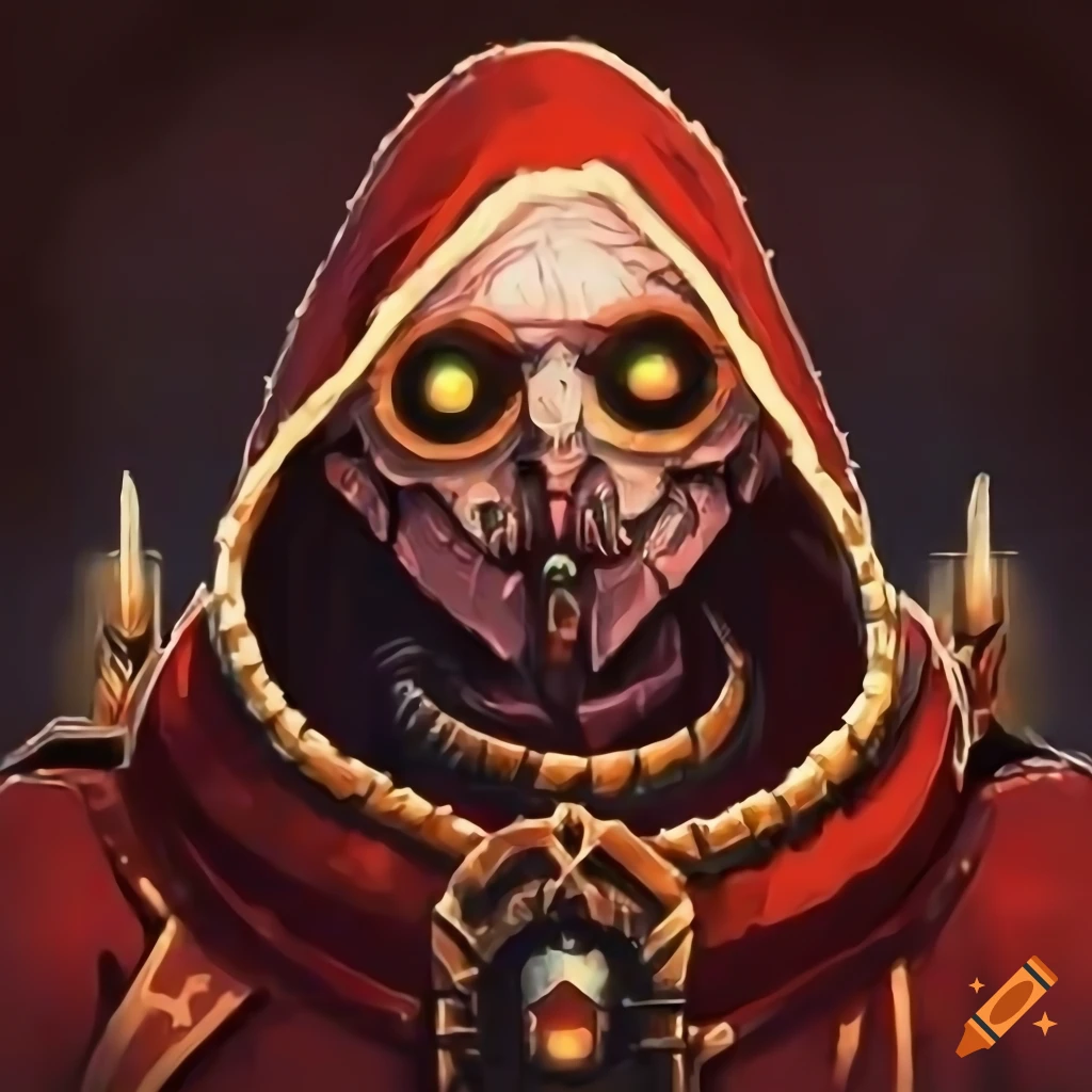 Warhammer 40k tech priest in red robe