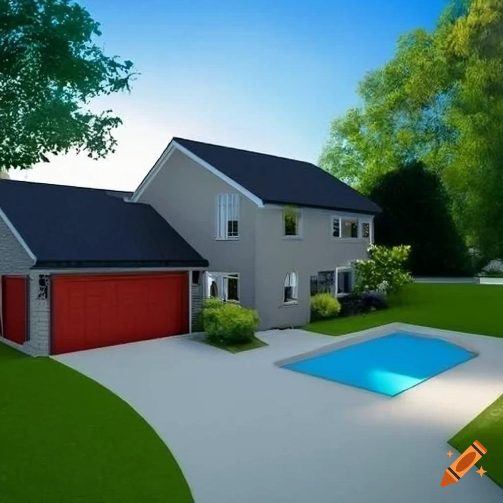 Midi estate house with garage and backyard