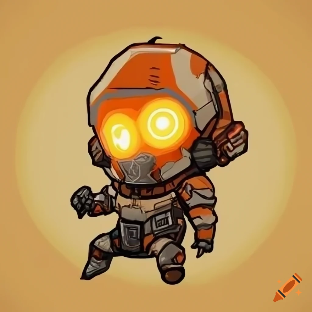 Chibi style illustration of destiny 2 solar titan character on Craiyon