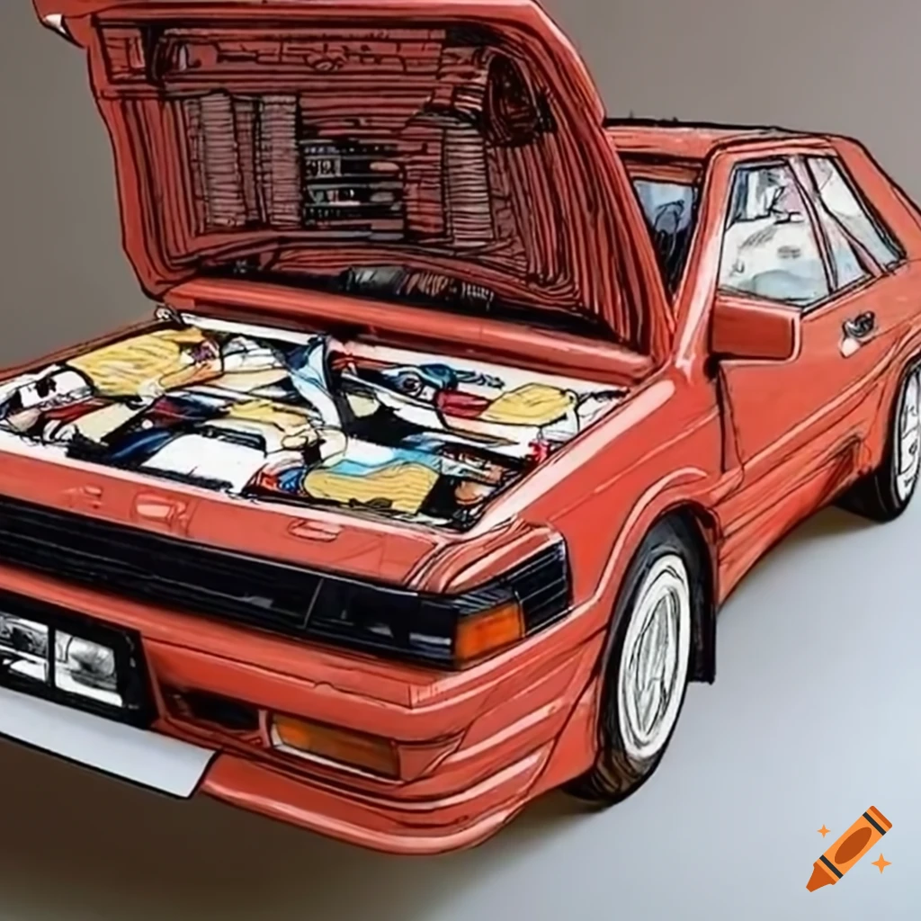 Detailed 1988 Toyota Camry drawing with pop culture aesthetic on Craiyon
