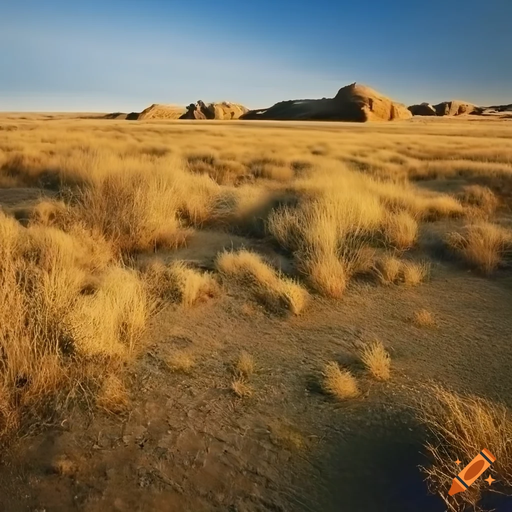 Cold arid grassland with limestone outcrops in high-quality landscape ...