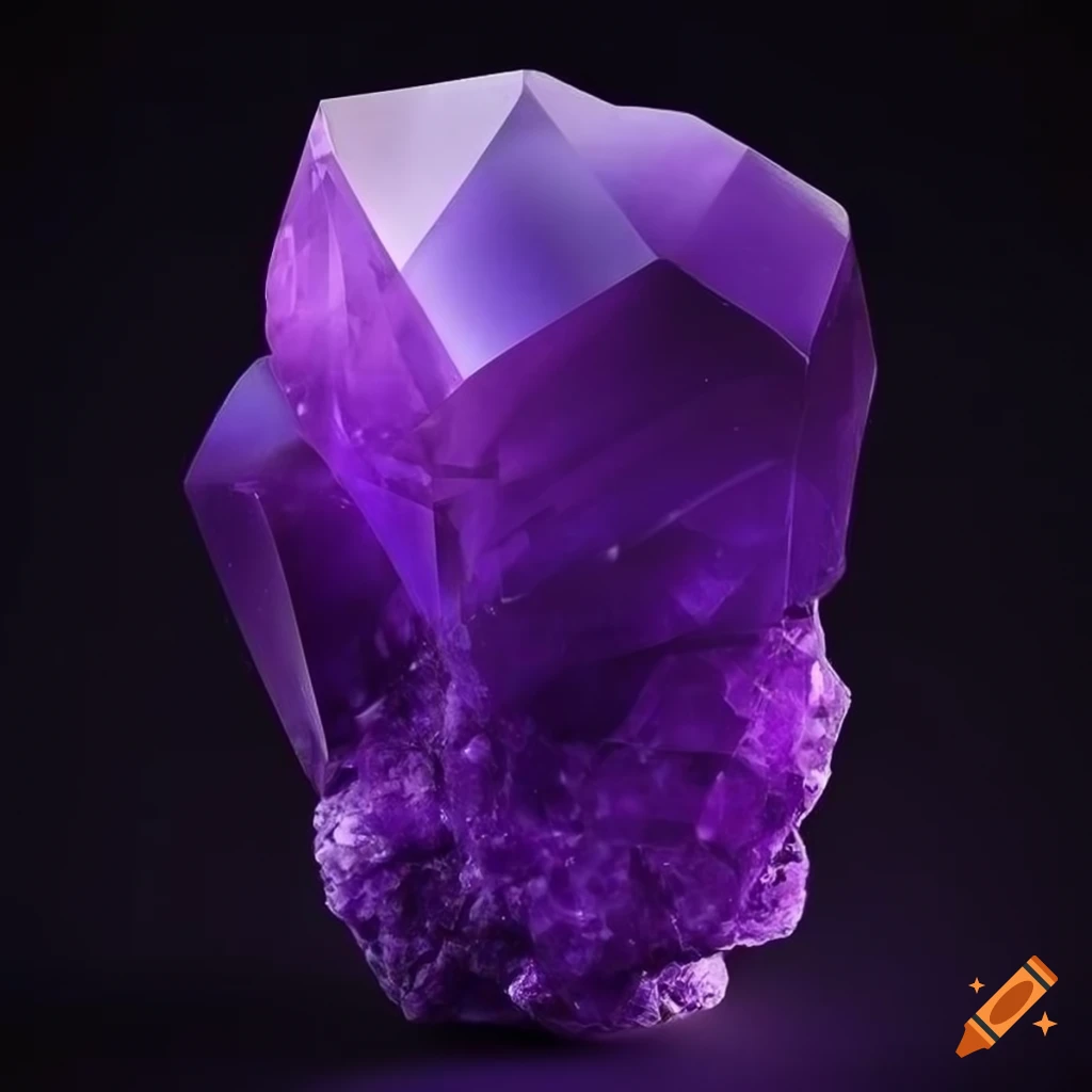 Vibrant dark violet crystal stone in high resolution on Craiyon