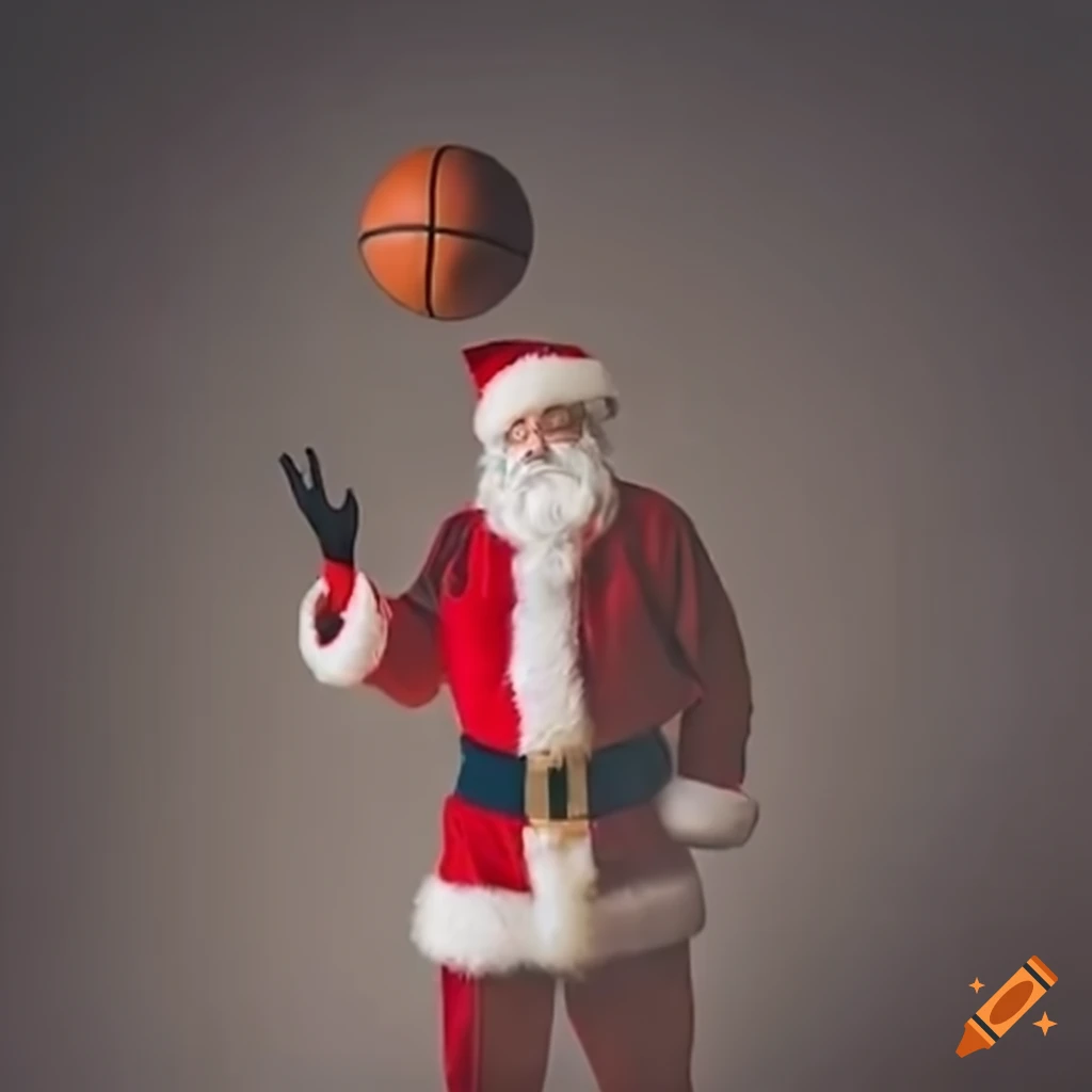 Santa claus playing basketball on Craiyon