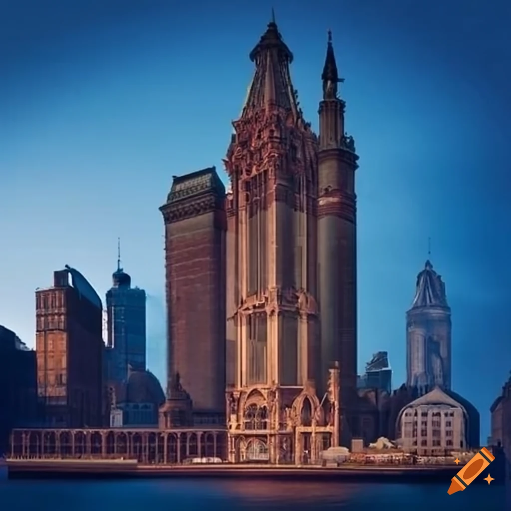 Massive Edwardian and Victorian architecture with lofty pillars in a ...