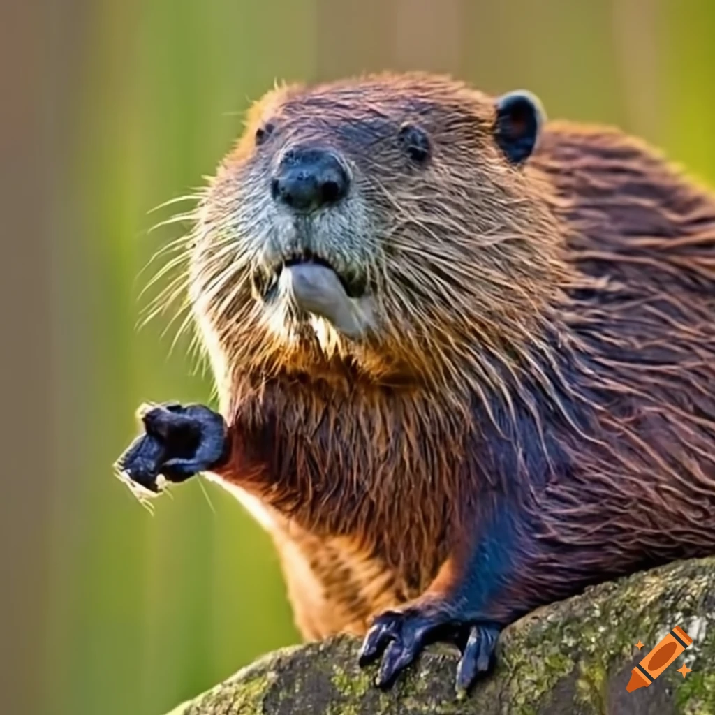 Serious beaver pointing