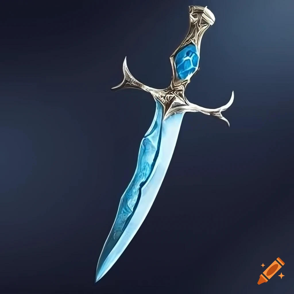 Fantasy dagger made of ice on Craiyon