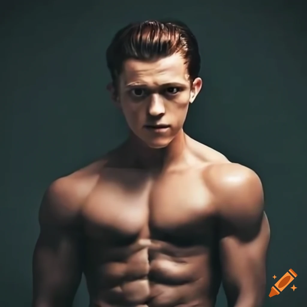 Tom holland with strong physique