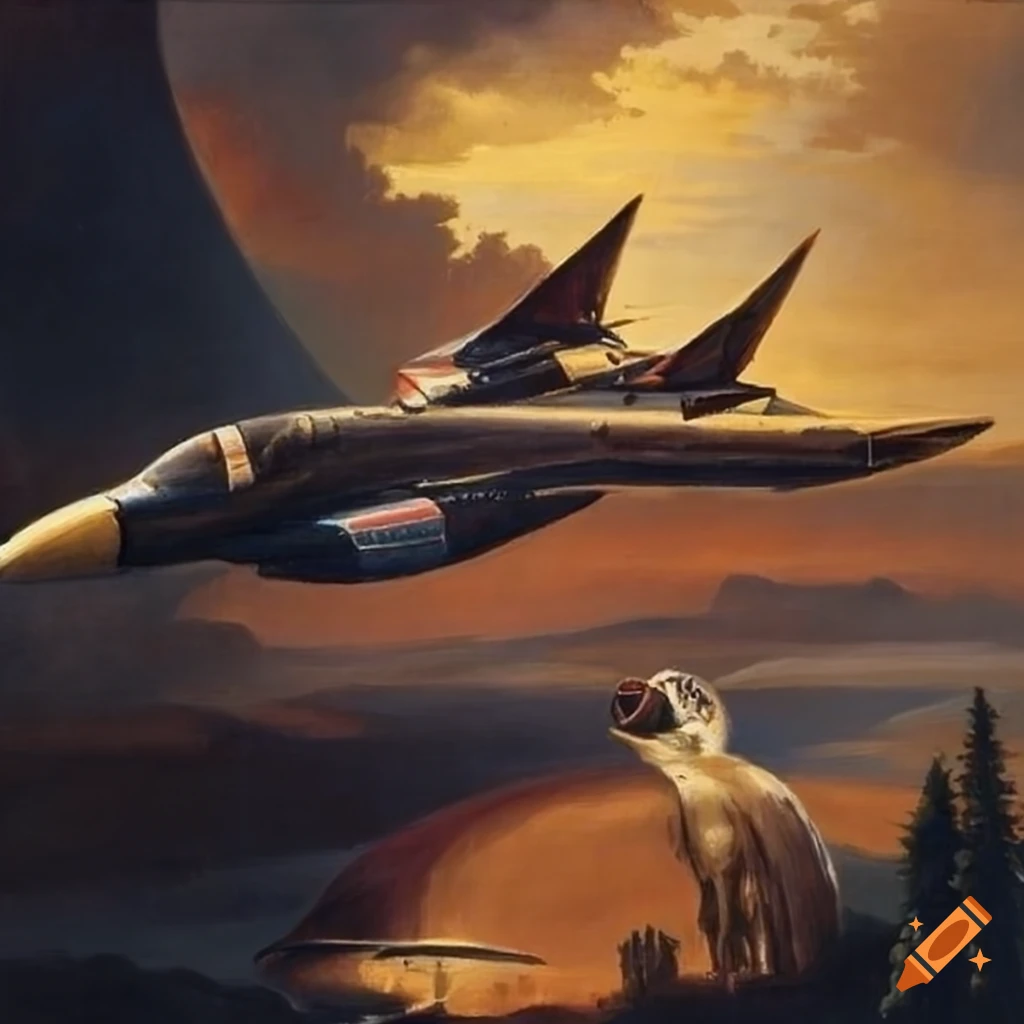 Renaissance painting of concord aircraft