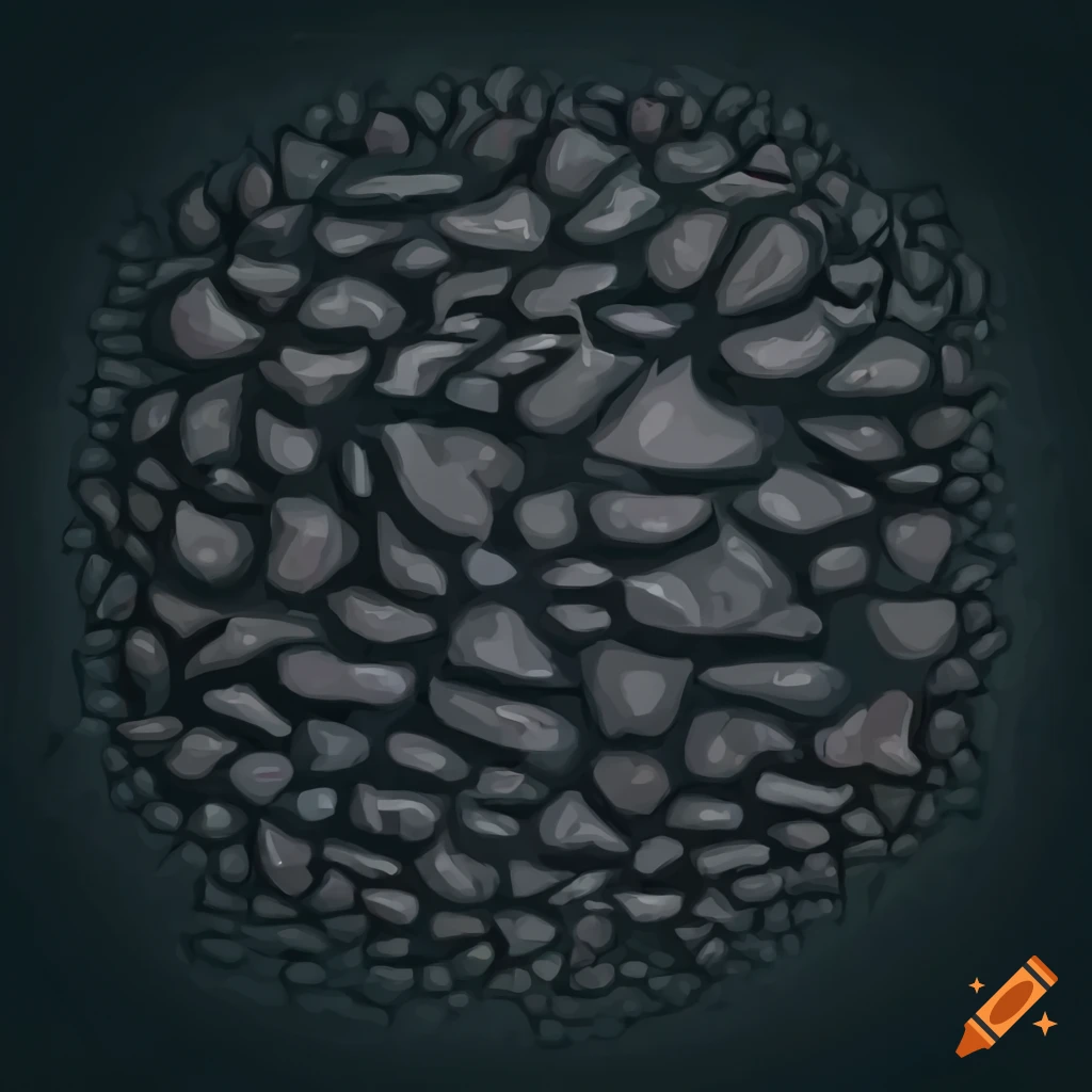 Realistic broken paved stones texture in full screen cartoon style