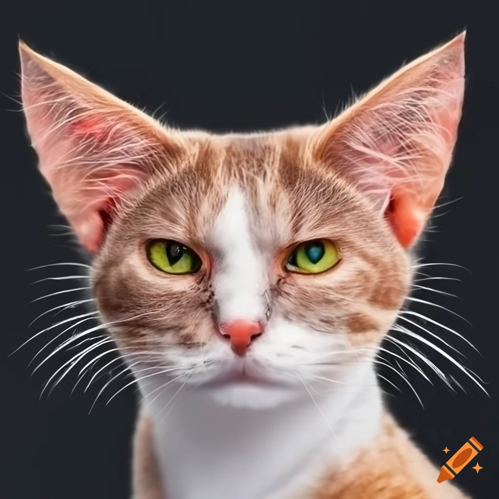 Cat with human ears on Craiyon
