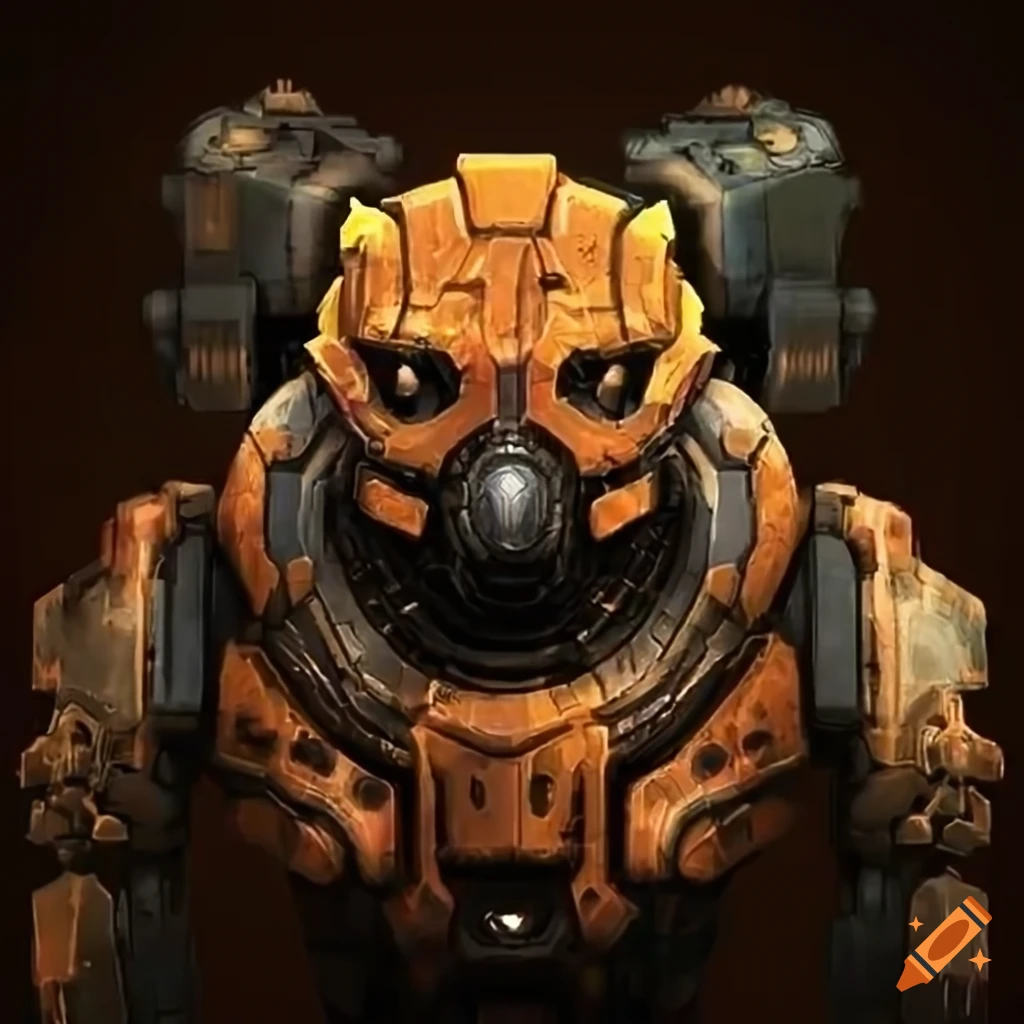 Face of a battle mech on Craiyon