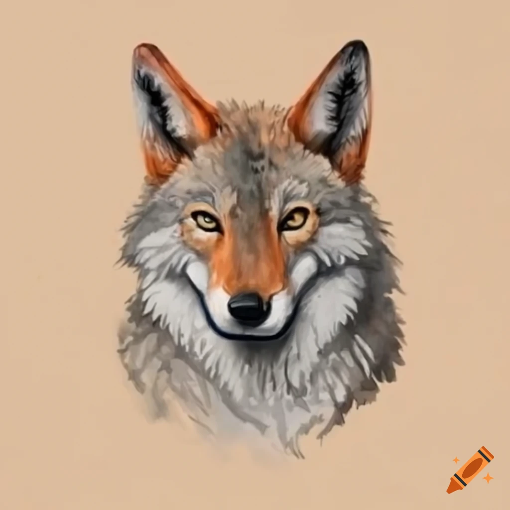 Illustration of a coyote face