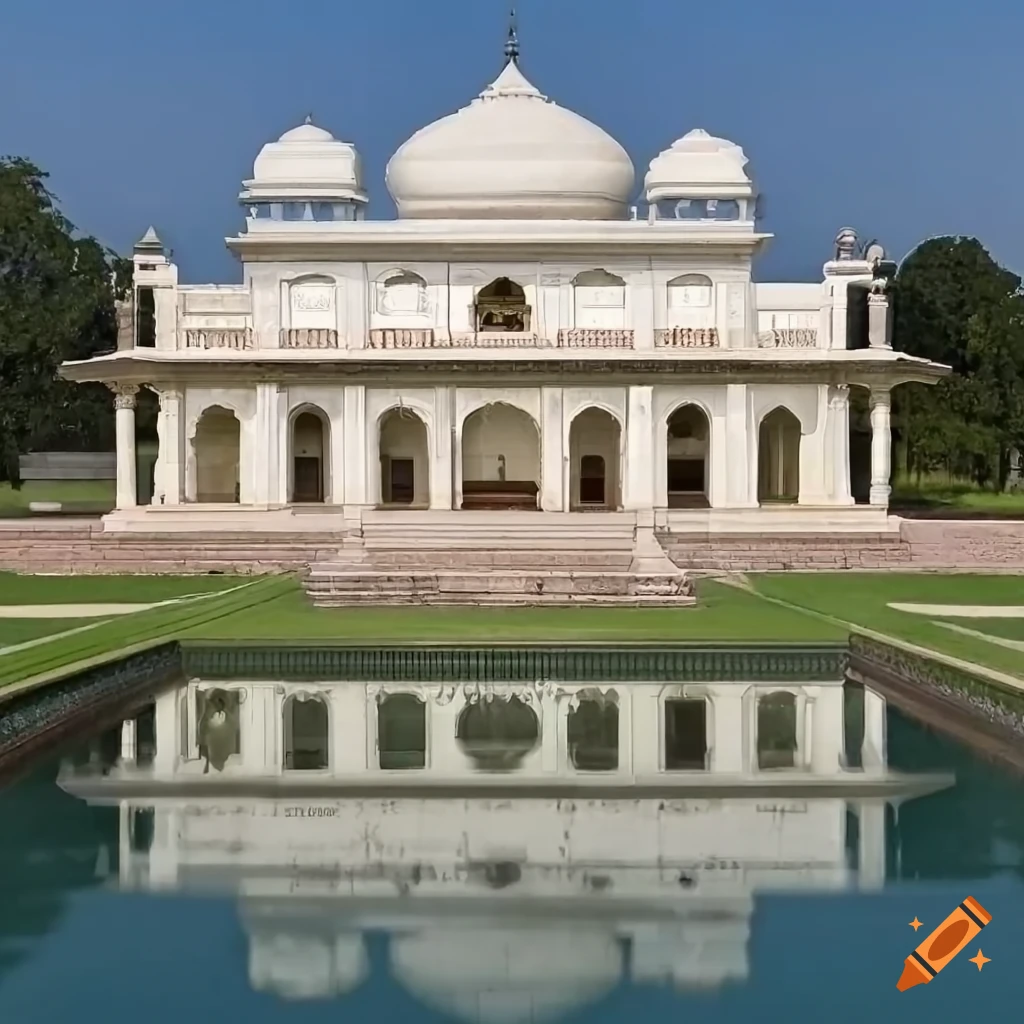 Frontal elevation of mughal mahal white house whitemarsh lynnewood ...