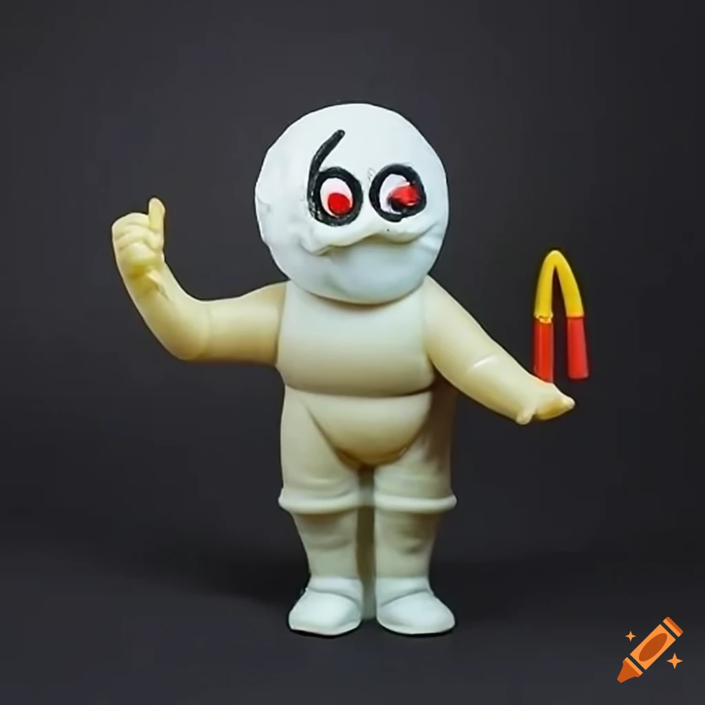 Creepy 1980s rubber action figure of Mac Tonight, the moon mascot on ...