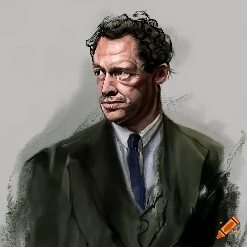 Prince charles portrayed by dominic west in a courtroom sketch pastel ...