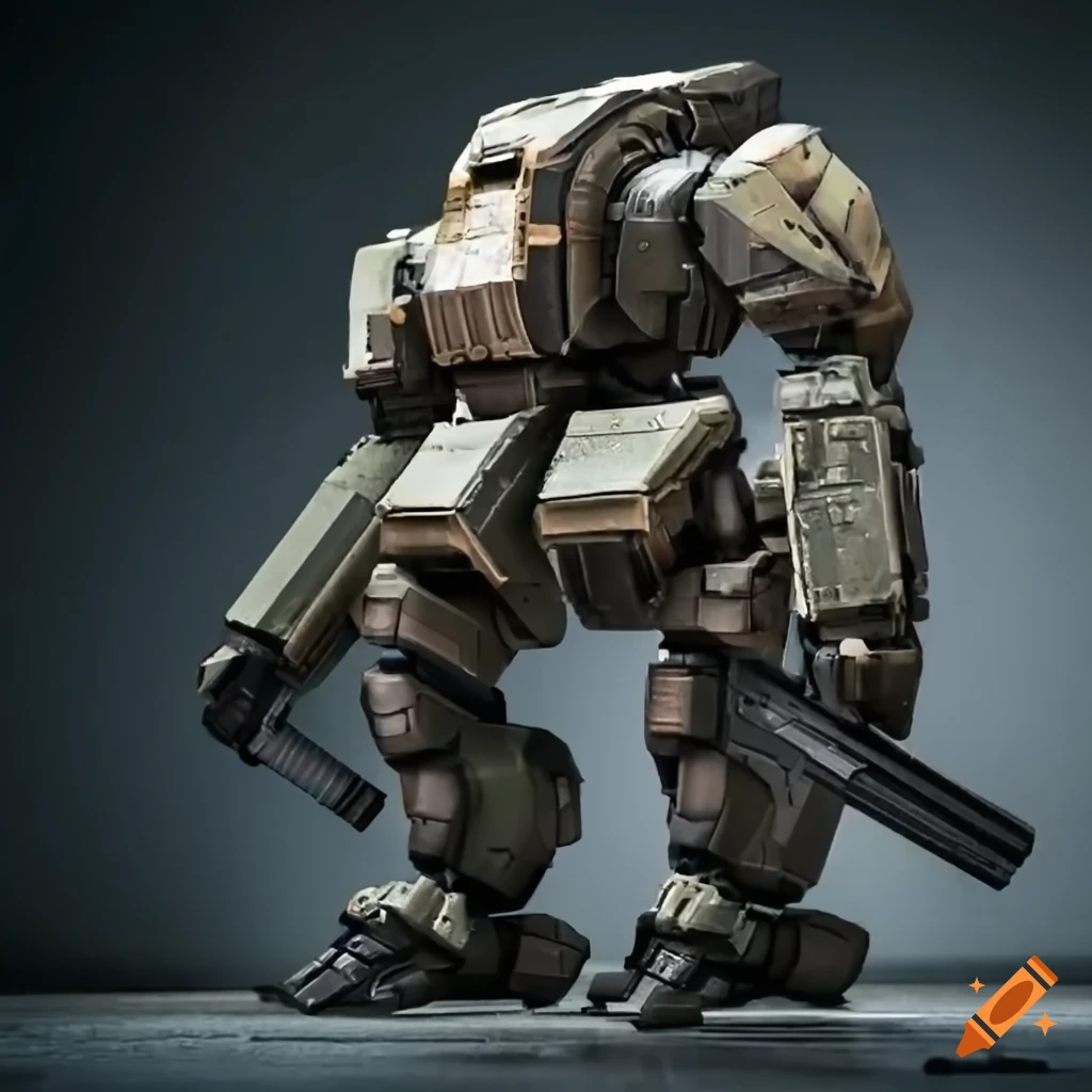 Sleek and athletic front mission inspired mech with long legs on Craiyon