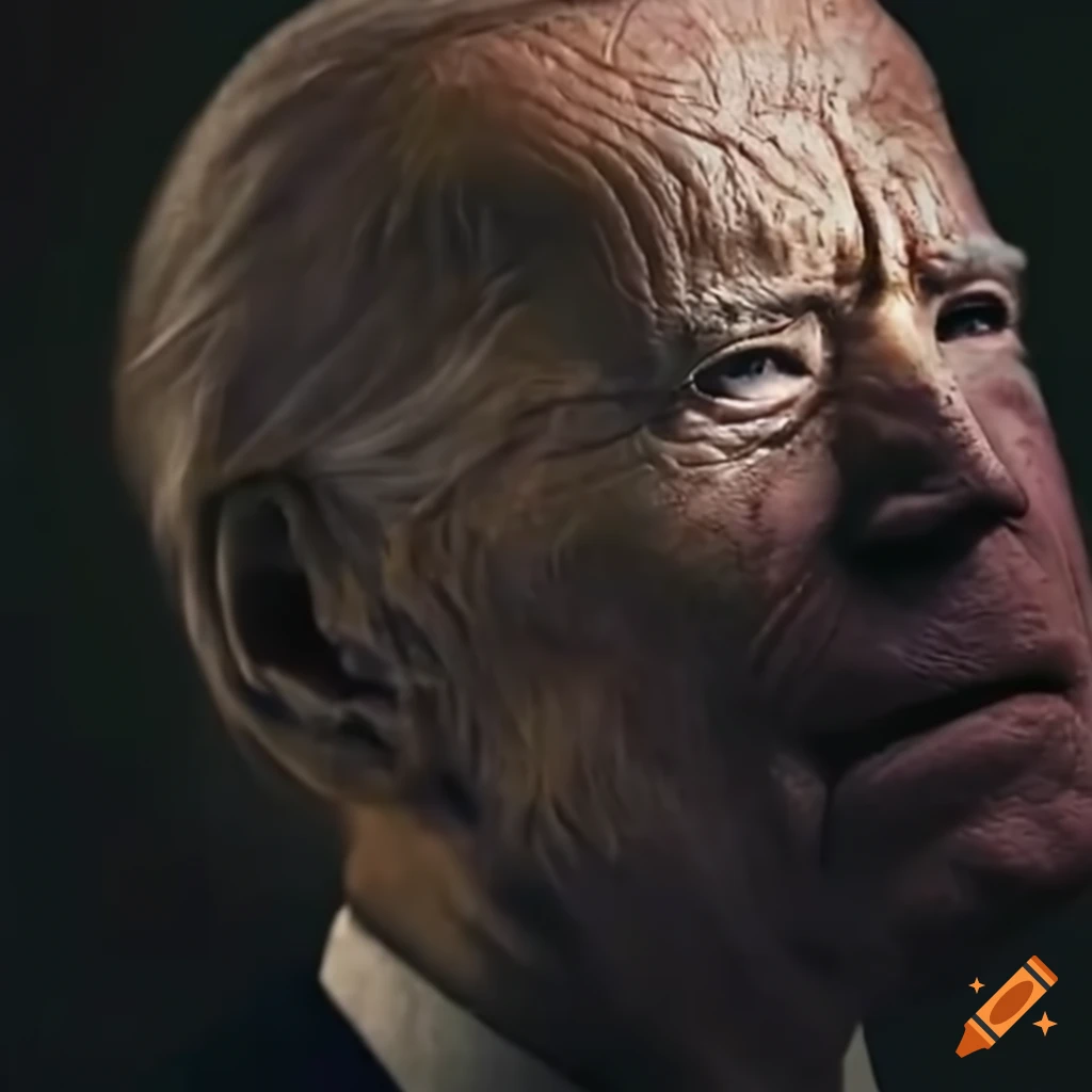 Joe Biden transforming into otherworldly creature in a suspenseful ...