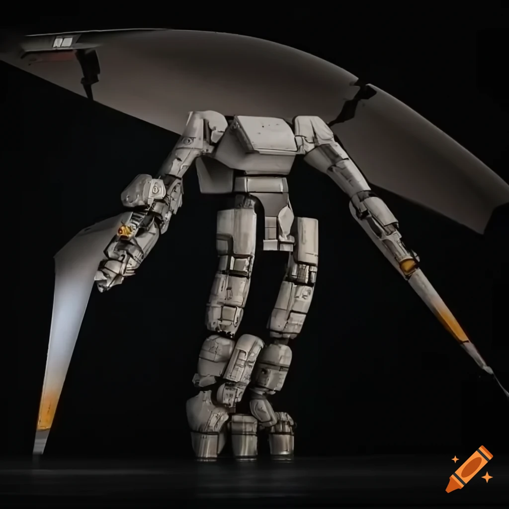 Winged hyper-efficient fuel efficient sailplane mech in front mission style