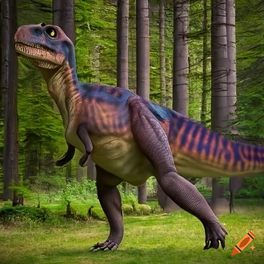 Hefty Iguanodon dinosaur with intricate color pattern in a British ...