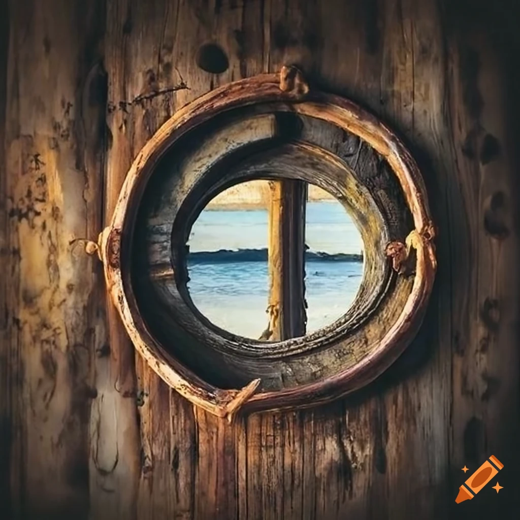 Small round window on an old ship on Craiyon